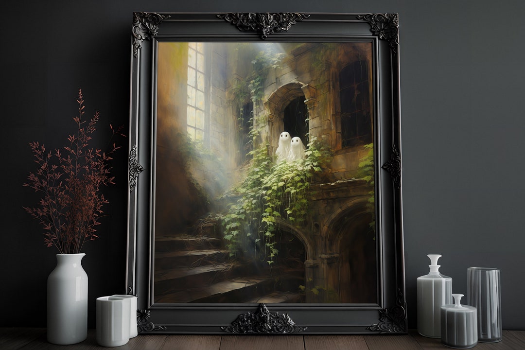 Cute Botanical Ghosts Print | Gothic Art | Vintage Victorian Oil Poster ...