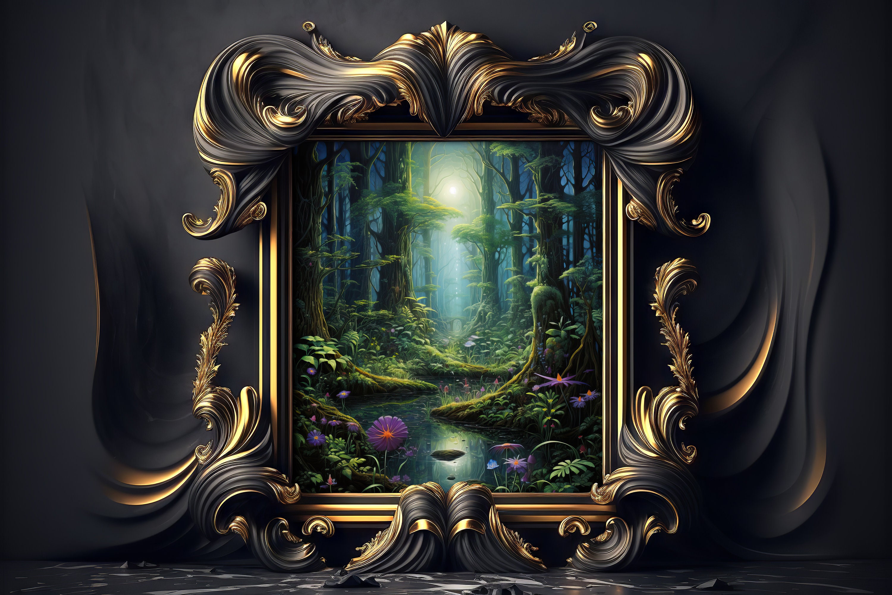 Victorian Gothic Forest Painting: Dark Fantasy Art Print (digital ...