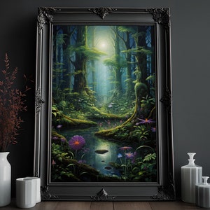 Victorian Gothic Forest Painting: Dark Fantasy Art Print (digital ...