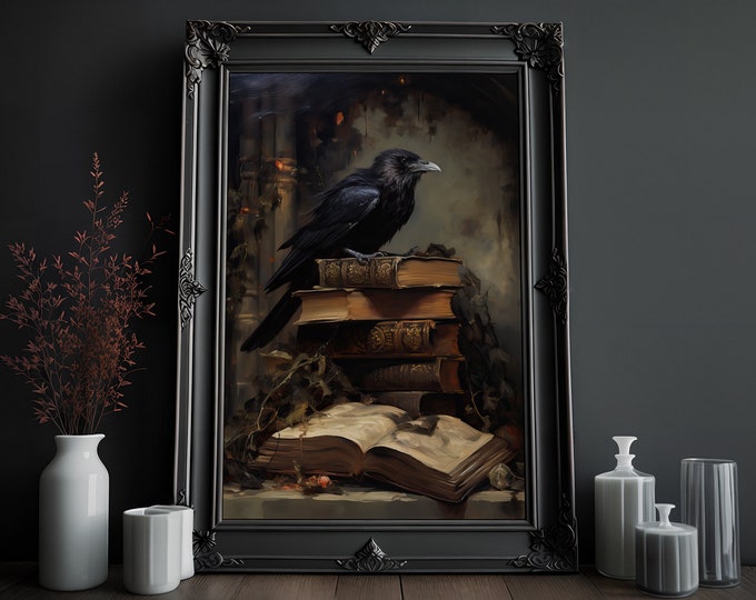 Framed Raven Skull, Gothic Home Decor 3d Wall Art, Eco Resin Bird Skull ...