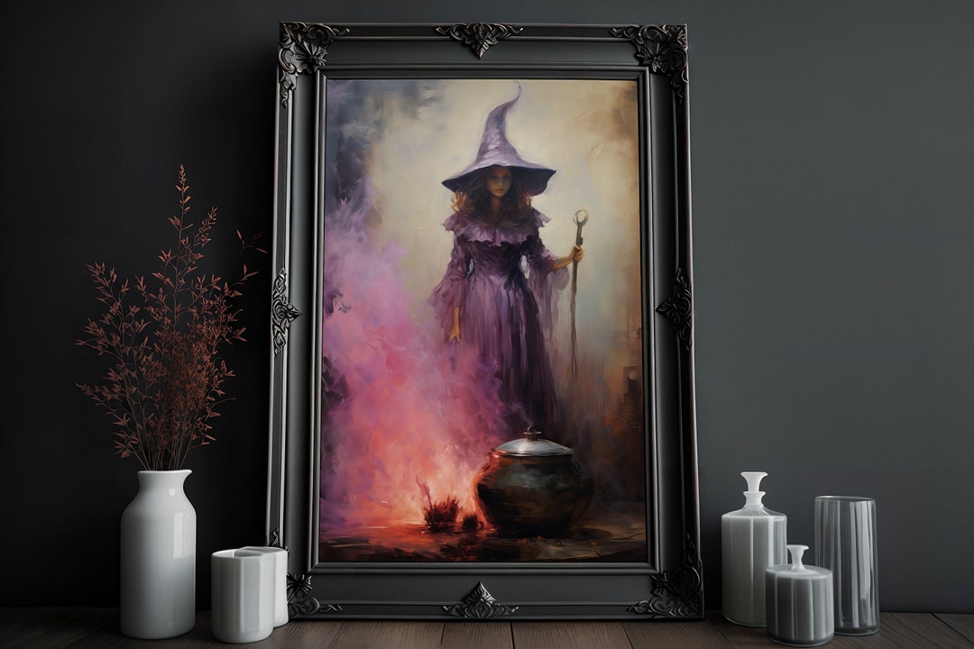 Witch Cauldron Oil Painting: Victorian Gothic Art Print (digital ...