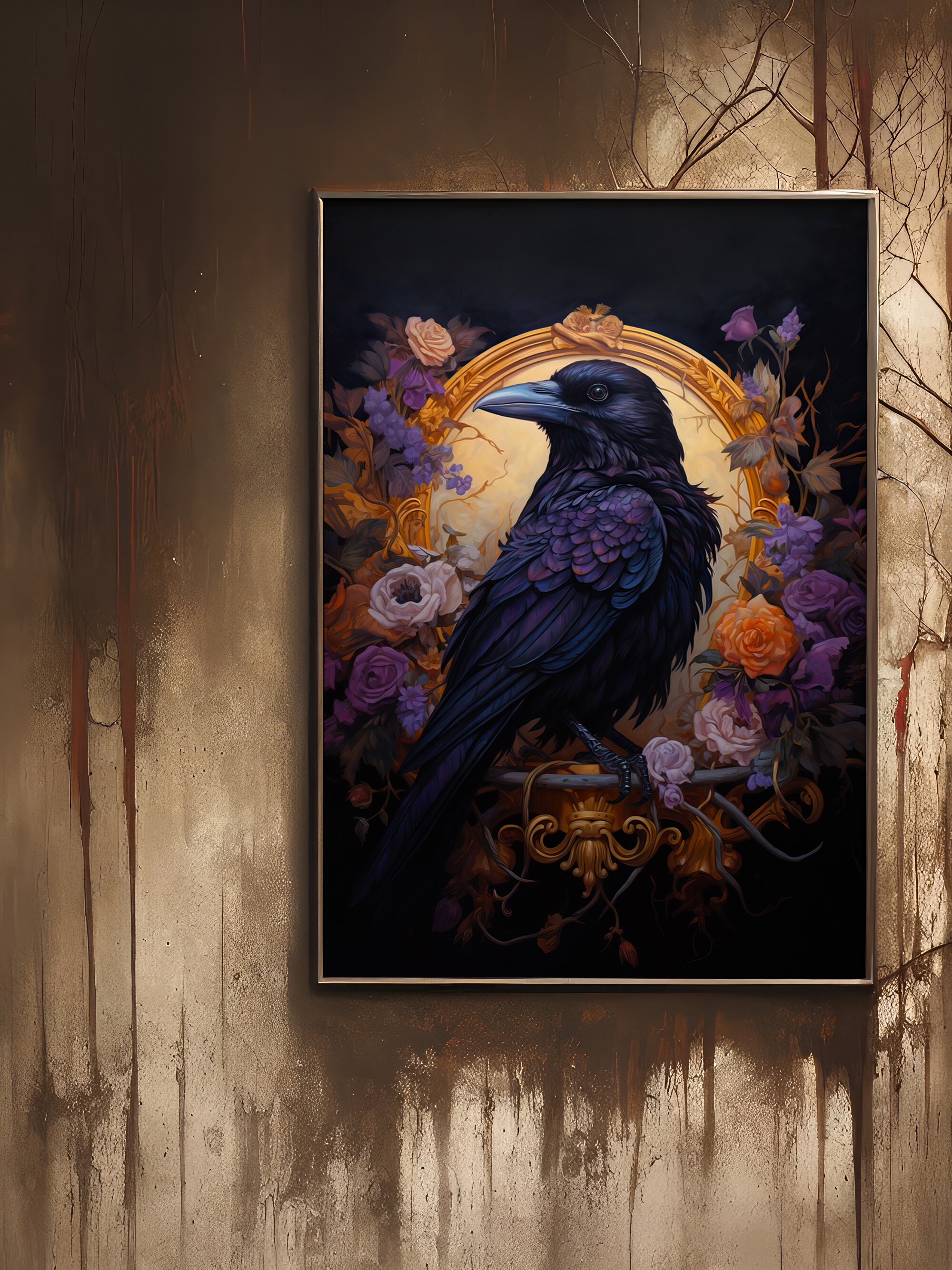 Raven Painting Raven Print Crow Painting Crow Print - Etsy
