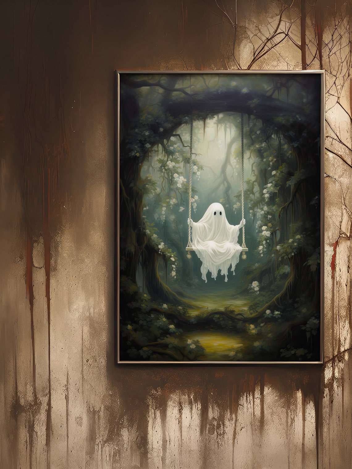 Cute Ghost Painting | Victorian Gothic | Cute Horror | Creepy Goth Wall ...