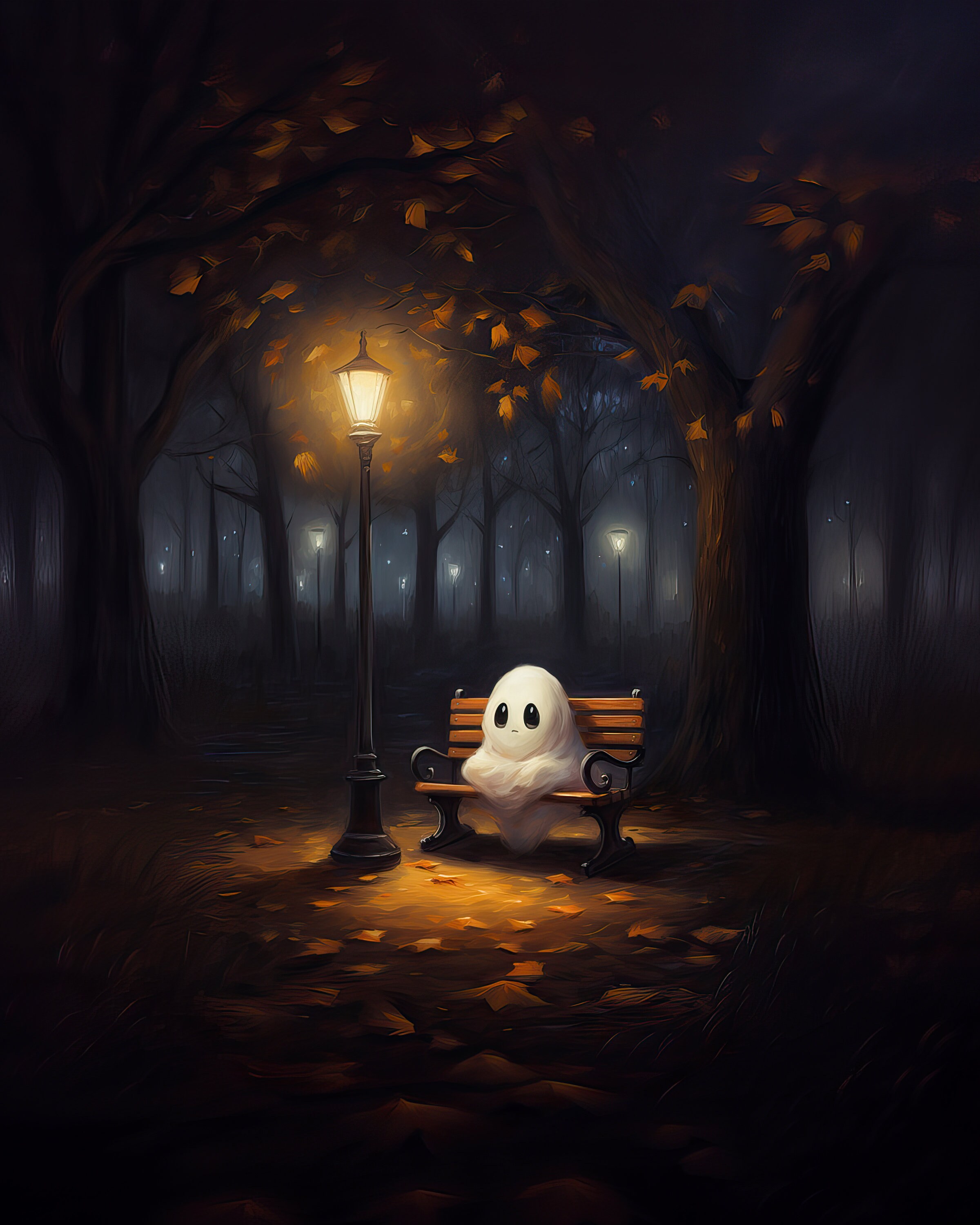 Ghost Under Street Lights Print: Dark Wall Art Decor (digital Download ...