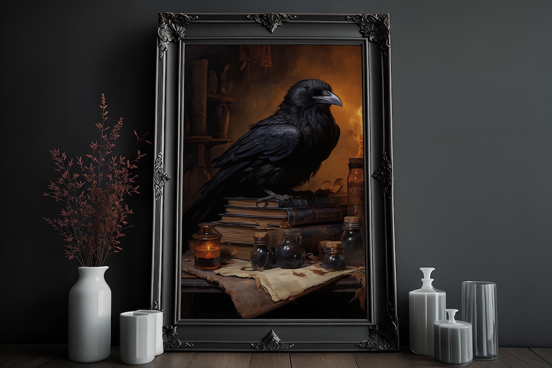 Victorian Raven Painting: Gothic Occult Art Print (digital Download) - Etsy