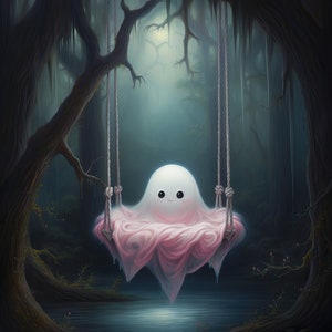 Cute Ghost Print | Cute Ghost Printable | Victorian Gothic | Cute ...