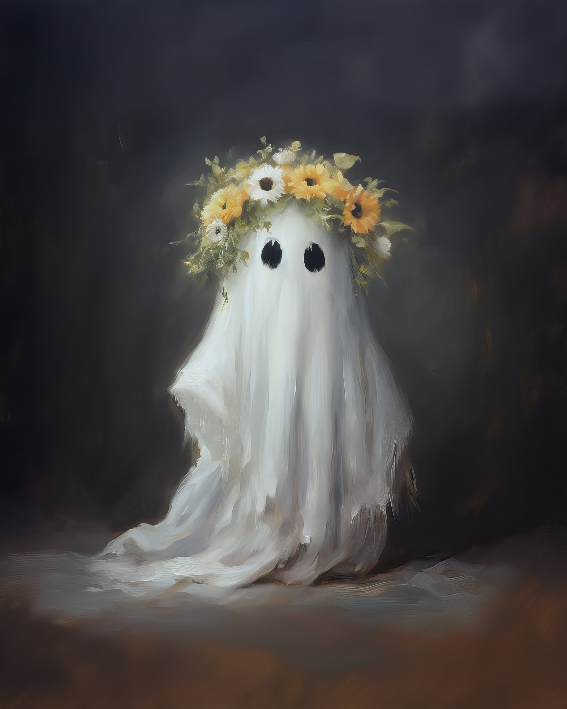 Cute Ghost Art Print Halloween Art Print Spooky Vintage - Etsy