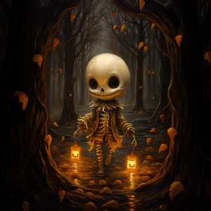 Cute Creature Halloween Painting | Cute Creature Halloween Print ...