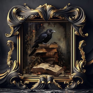 Raven Painting | Crow Print | Victorian Gothic | Victorian Art | Raven ...