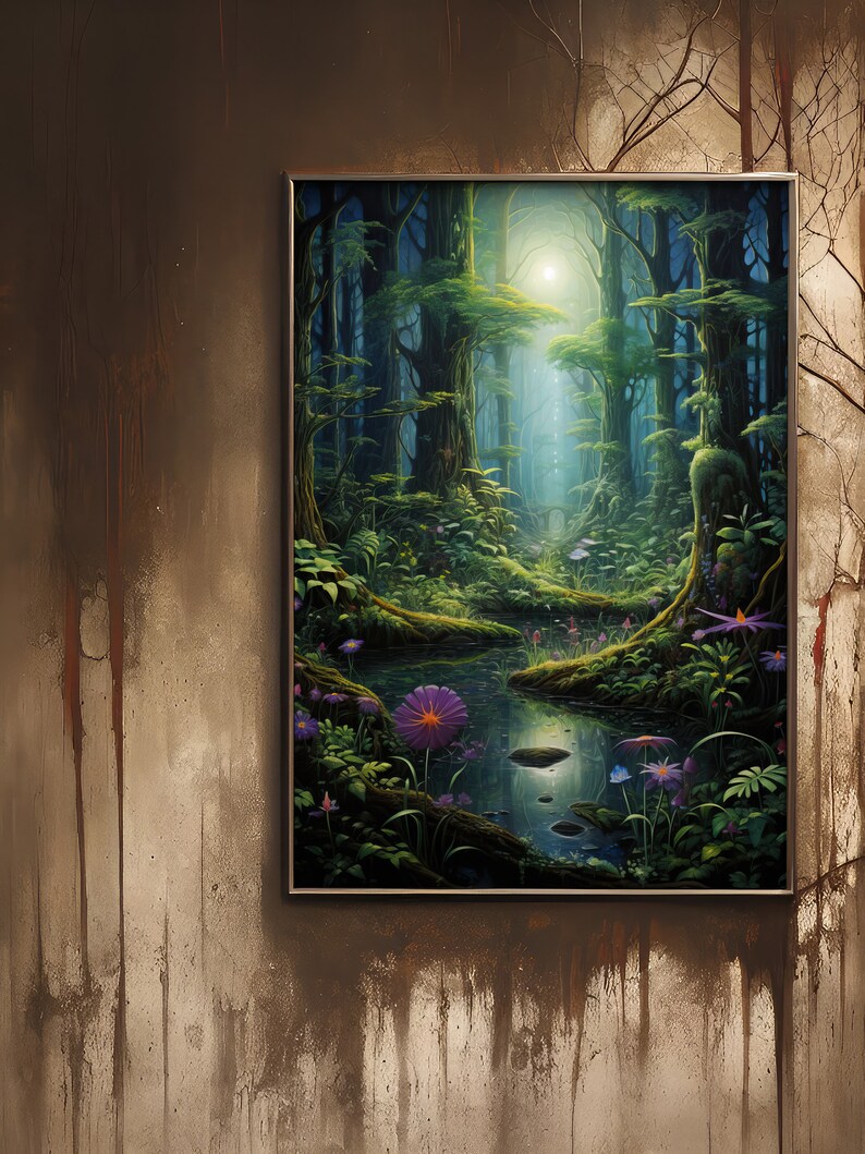 Victorian Gothic Forest Painting: Dark Fantasy Art Print (digital ...