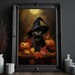 Black Cat Painting Victorian Gothic Cute Horror Creepy Goth Wall Art ...
