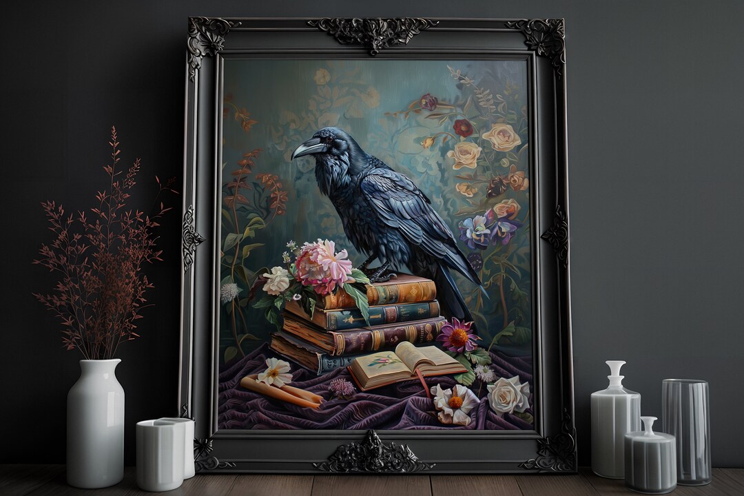 Raven Painting | Crow Print | Victorian Gothic | Victorian Art | Raven ...