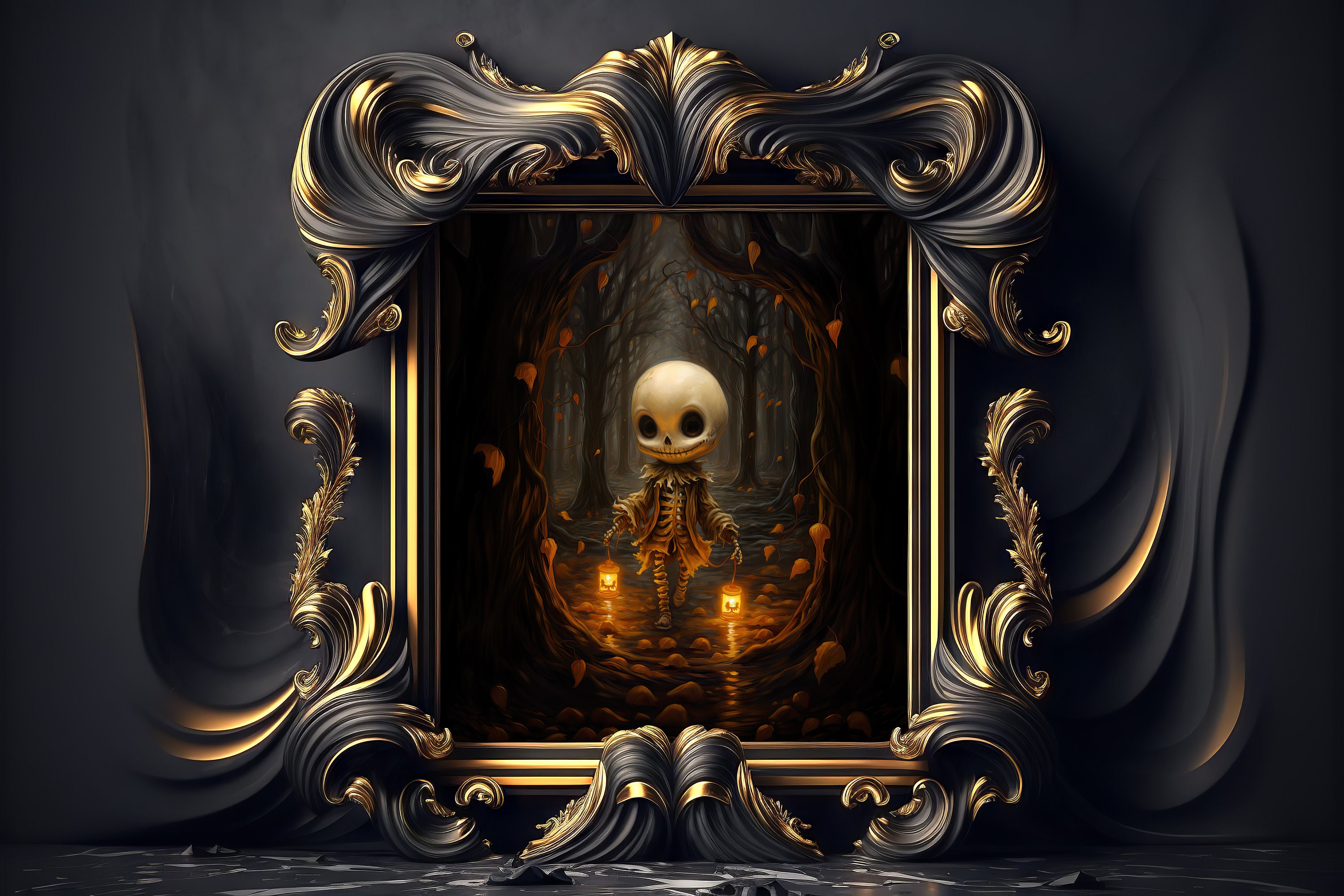 Cute Creature Wall Art: Dark Academia Halloween Decor (digital Download ...