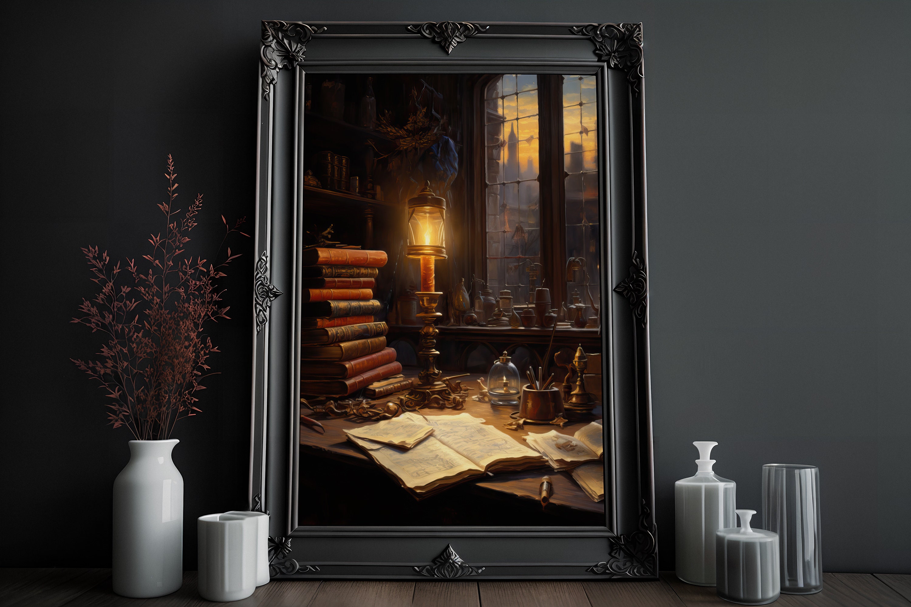 Victorian Window Desk Painting Victorian Wall Art Print - Etsy