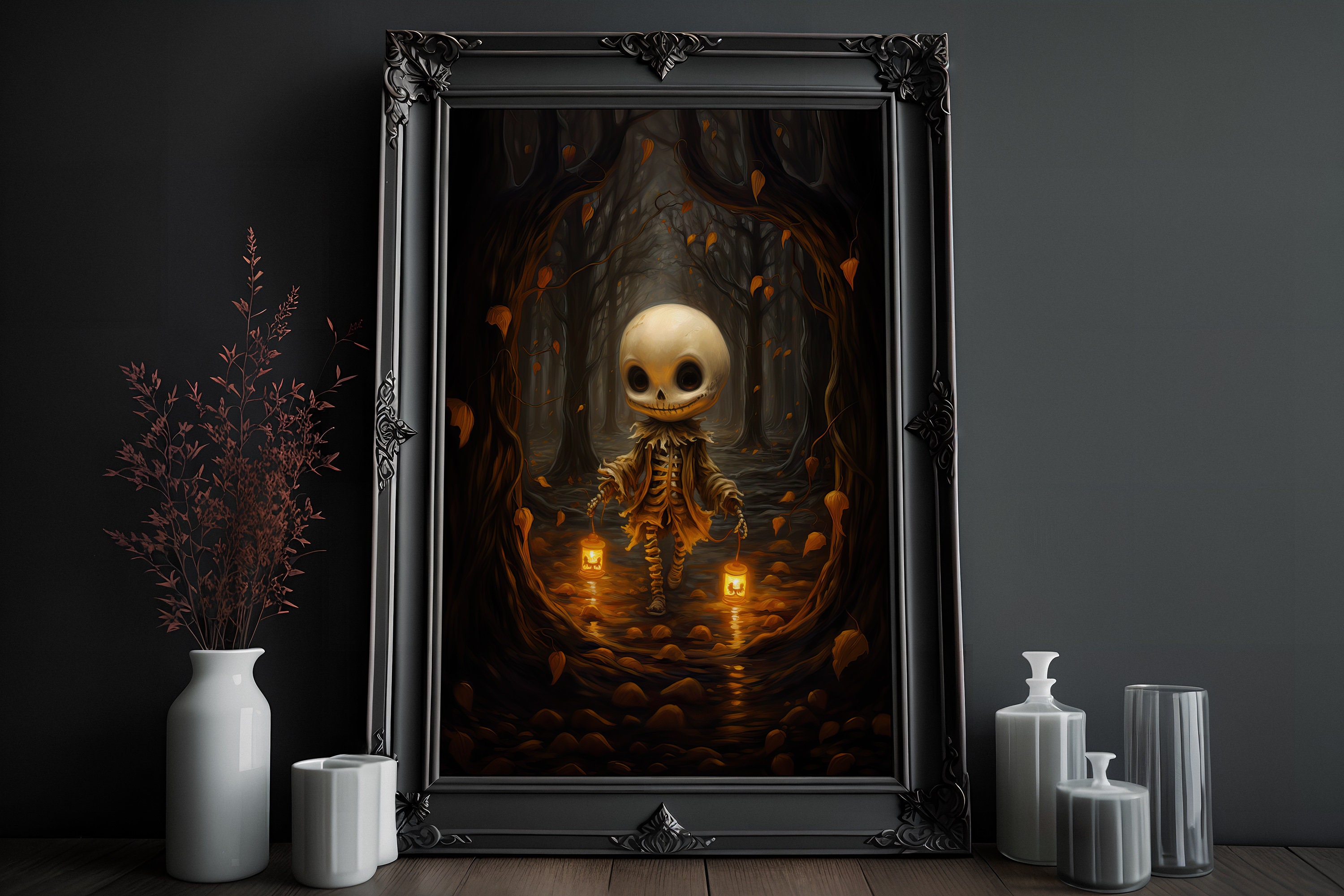 Cute Creature Wall Art: Dark Academia Halloween Decor (digital Download ...