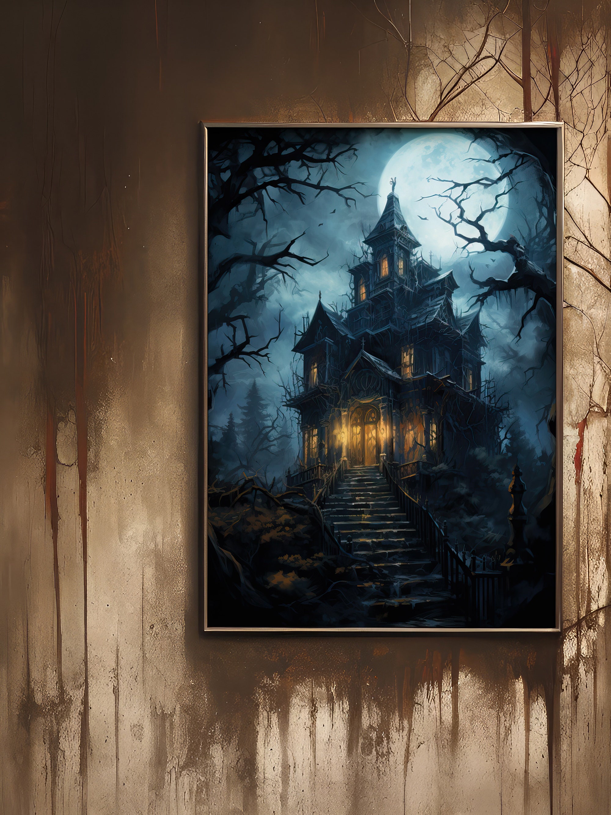 Witch House Painting Victorian Gothic Mystic Art Creepy - Etsy