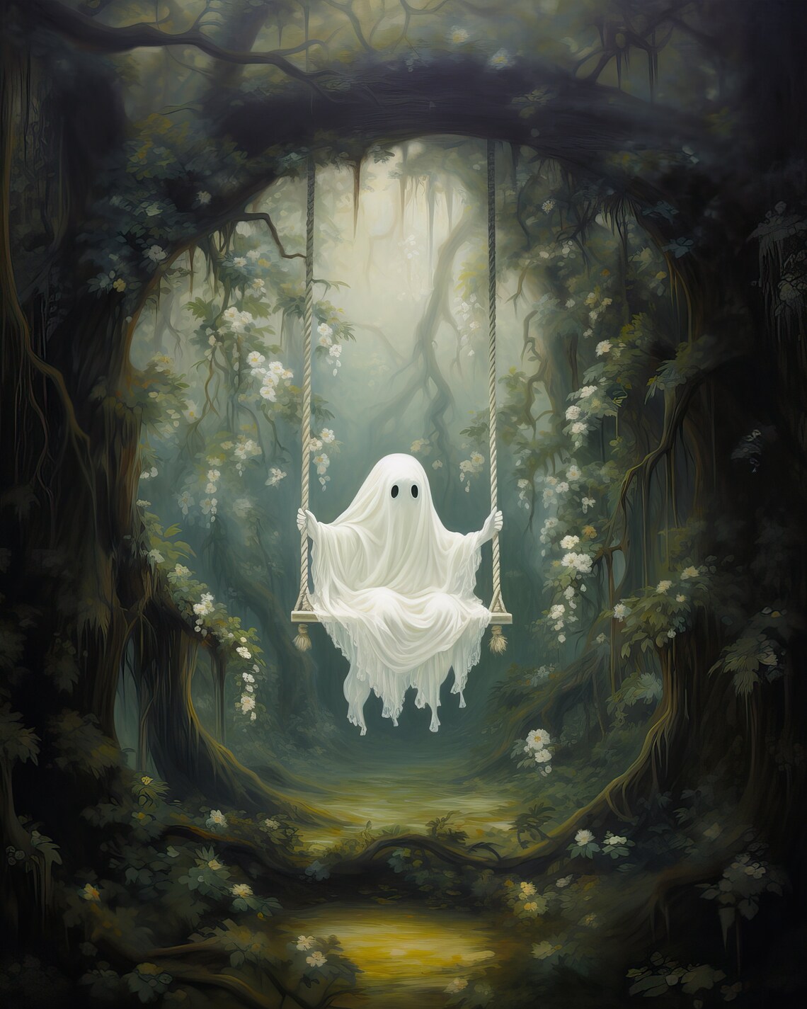 Cute Ghost Painting | Victorian Gothic | Cute Horror | Creepy Goth Wall ...