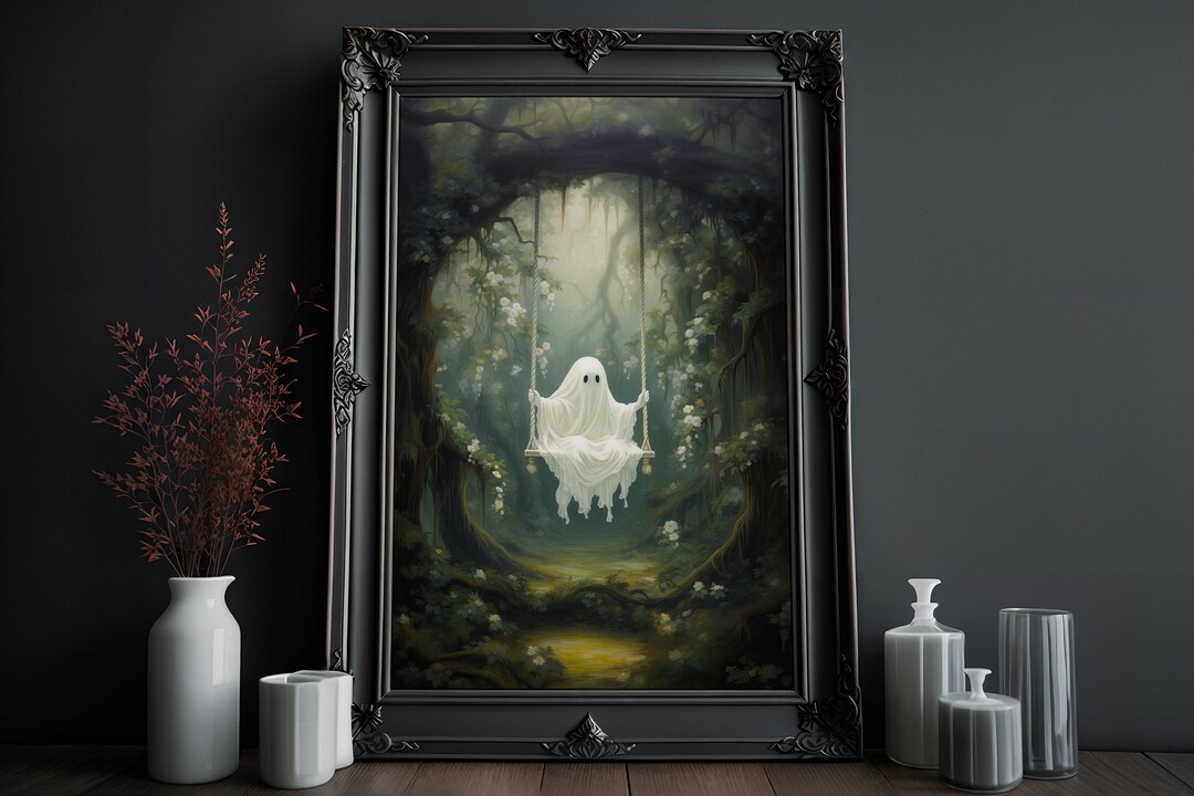 Cute Ghost Painting | Victorian Gothic | Cute Horror | Creepy Goth Wall ...