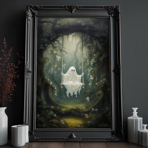 Cute Ghost Painting | Victorian Gothic | Cute Horror | Creepy Goth Wall ...