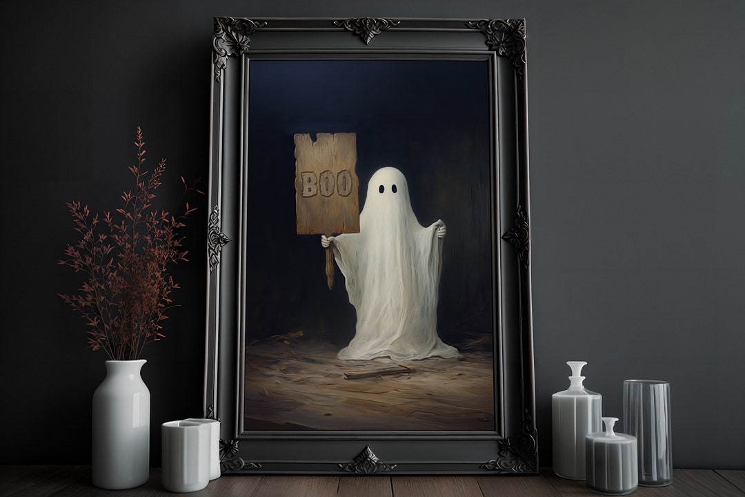 Cute Ghost Print, Halloween Print, Ghost Wall Art, Ghost Poster, Cute ...