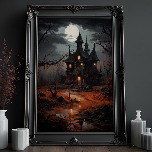 Haunted Victorian House Wall Art - Etsy