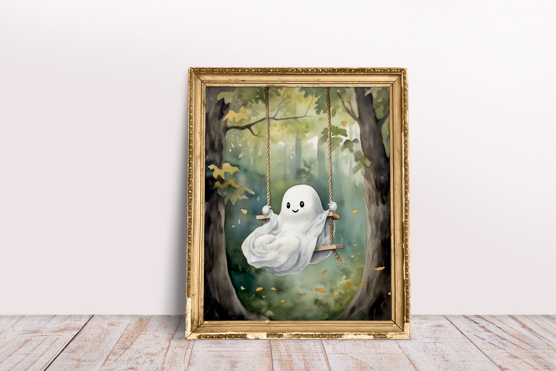 Cute Ghost Painting Watercolor Ghost Painting Cute Horror - Etsy