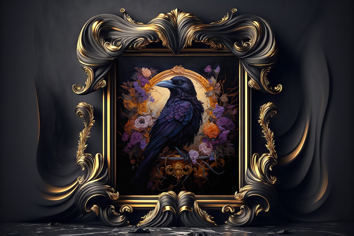 Raven Painting Raven Print Crow Painting Crow Print - Etsy