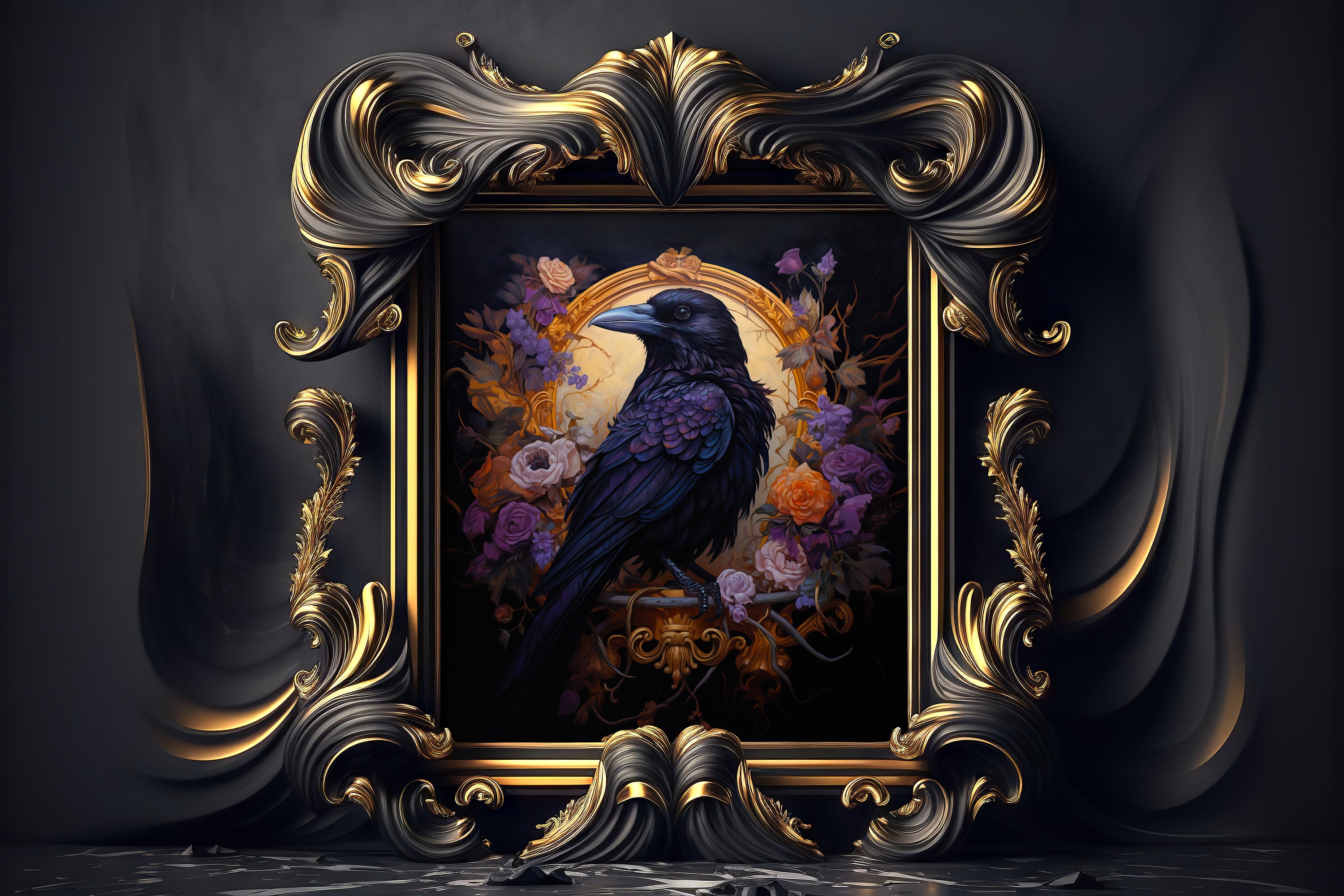 Victorian Raven Print: Dark Gothic Home Decor (digital Download) - Etsy