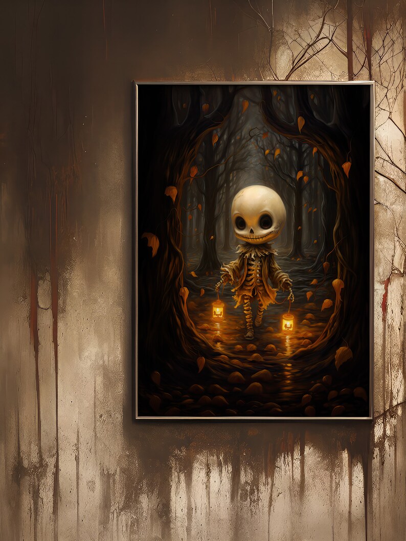 Cute Creature Wall Art: Dark Academia Halloween Decor (digital Download ...