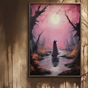 Forest Witch Painting Victorian Gothic Mystic Art Creepy Goth Wall Art ...