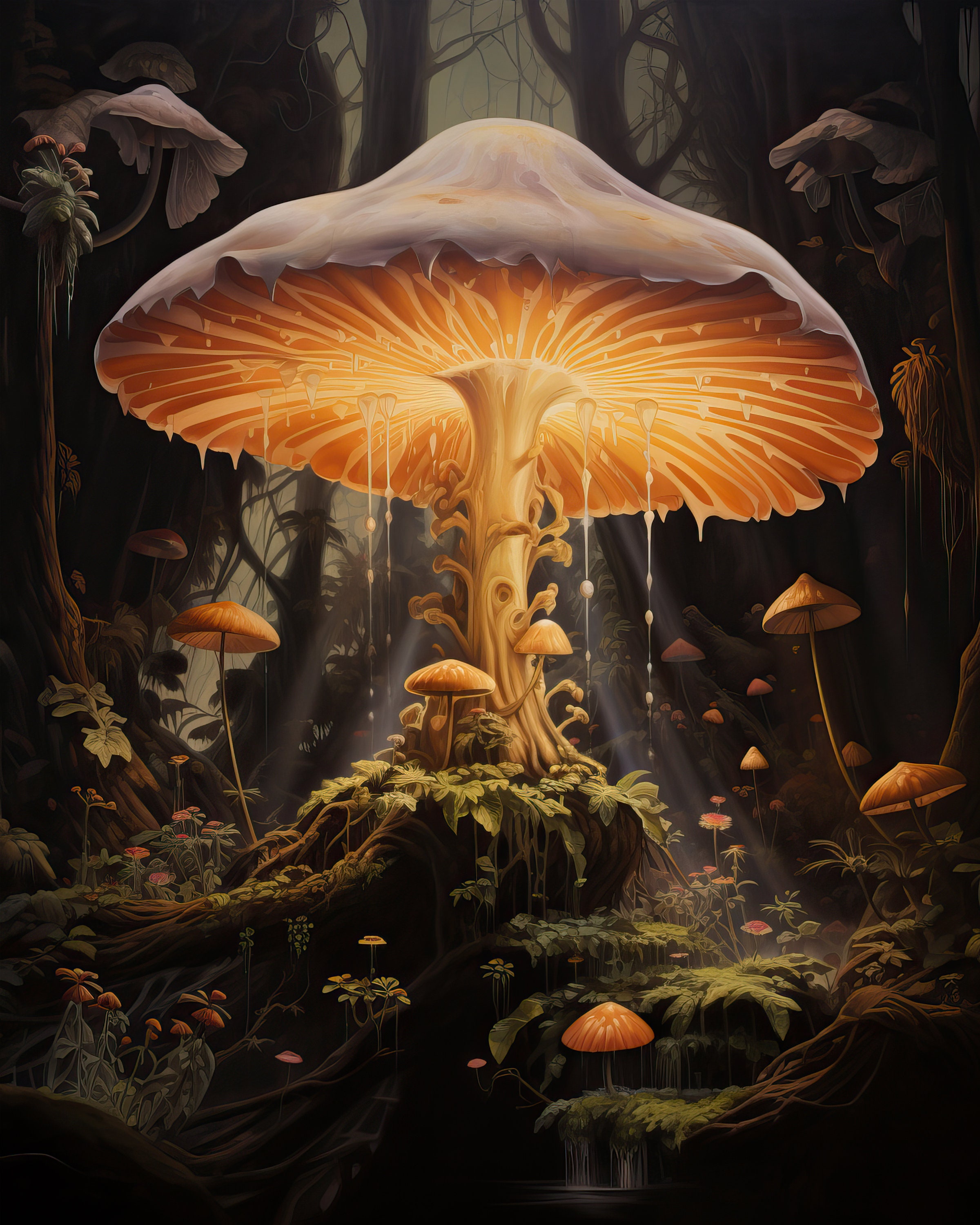 Botanical Mushroom Print Cottagecore Print Gothic Art - Etsy