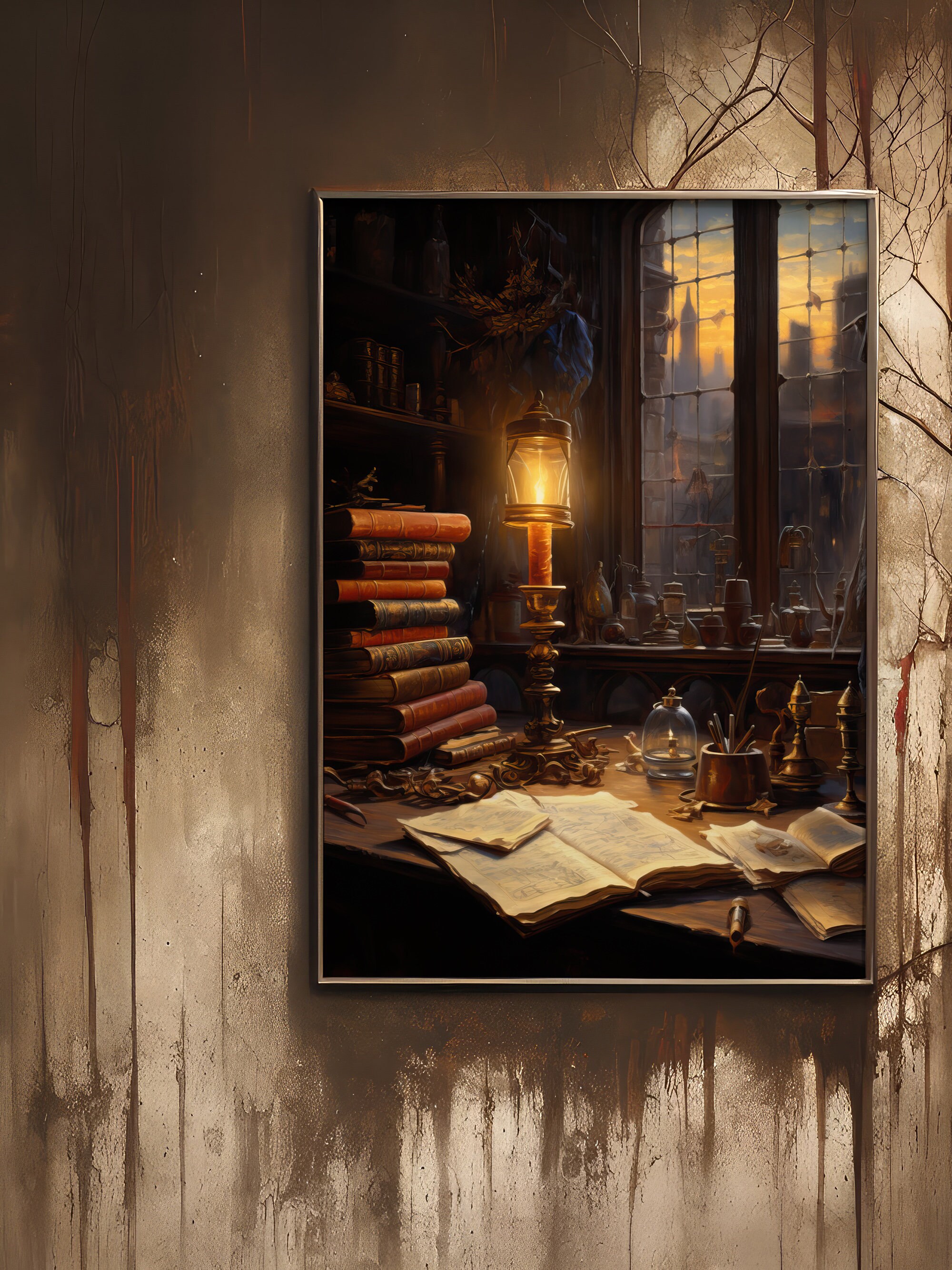 Victorian Window Desk Painting Victorian Wall Art Print - Etsy