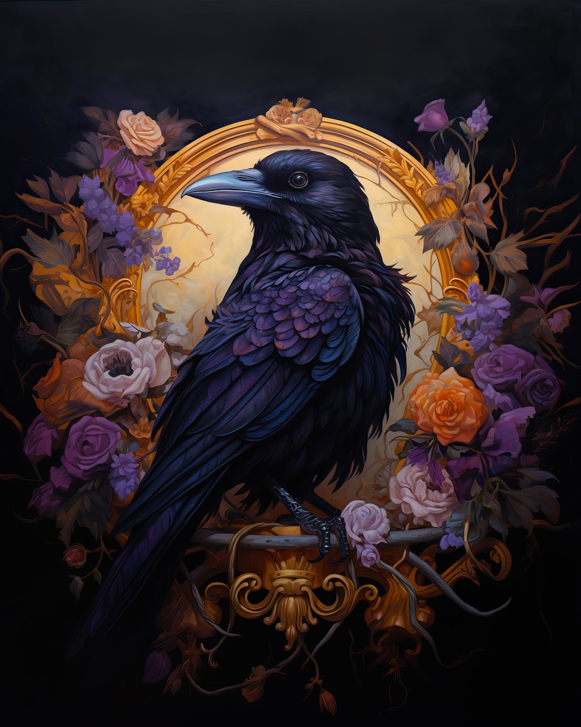 Raven Painting Raven Print Crow Painting Crow Print - Etsy