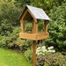 Wooden Bird Table Wild Garden Birds Feeder Free Standing Feeding ...