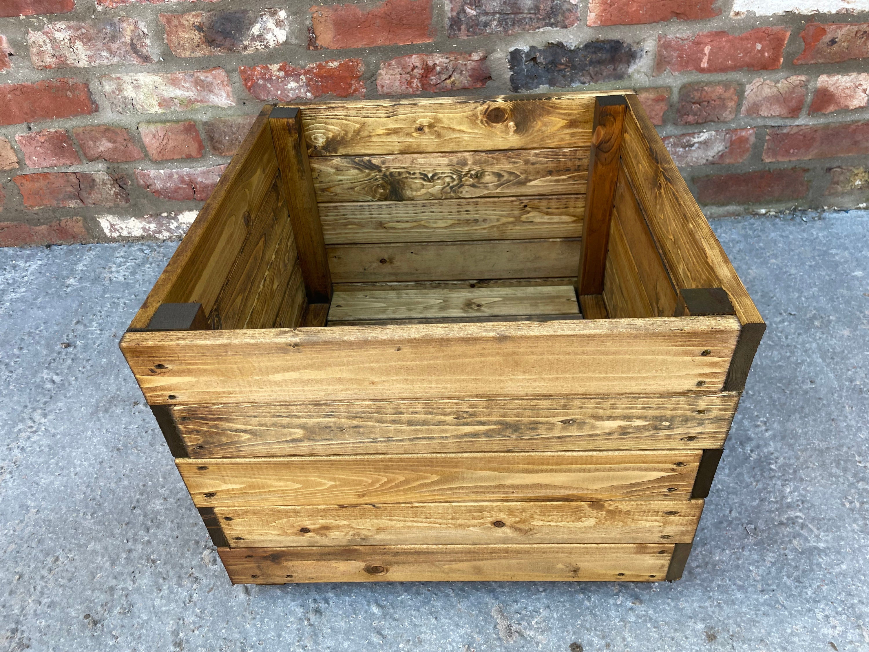 Large Square Wooden Planter Box Container Tub Flower Plant Pot ...