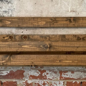 Wall Mounted Wooden Shoe Rack Storage Unit Chunky Rustic Shelves Heavy ...