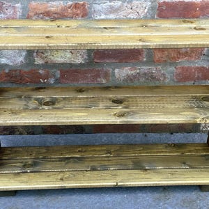 Wooden Boot and Shoe Rack Storage Unit Chunky Rustic Shelves Heavy Duty ...