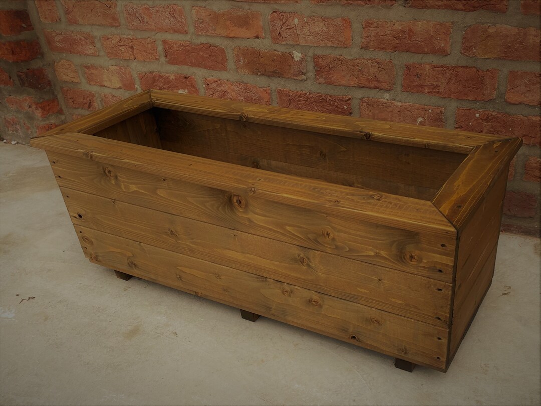 Wooden Garden Vegetable Tub Planter Trough Planter Rustic Pot Bed Box ...