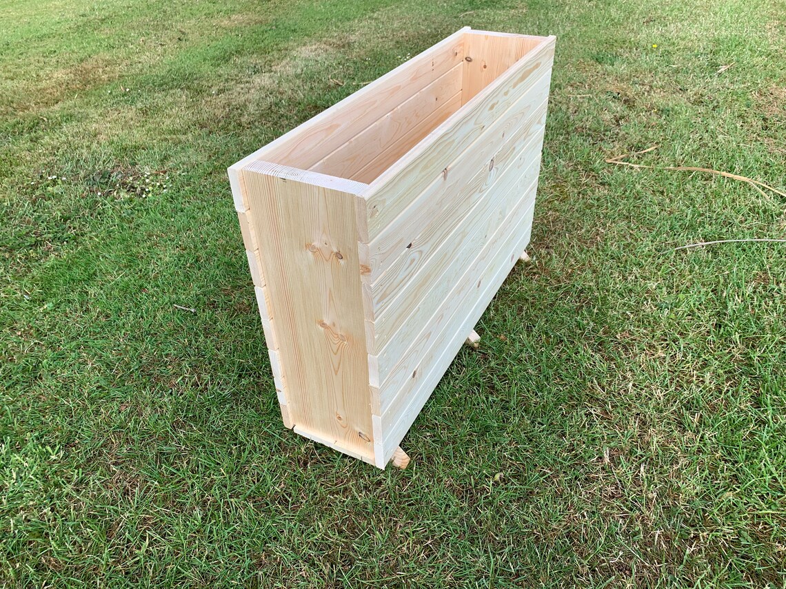 Handmade Extra High Wooden Planter Herb Box Patio Trough Plant Flower ...