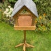 Wooden Bird Table Wild Garden Birds Feeder Free Standing Feeding ...