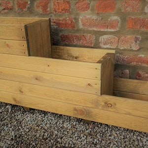 Garden Wooden Planter Tiered Trough Large Raised Herb Veg Stepped Boxes ...
