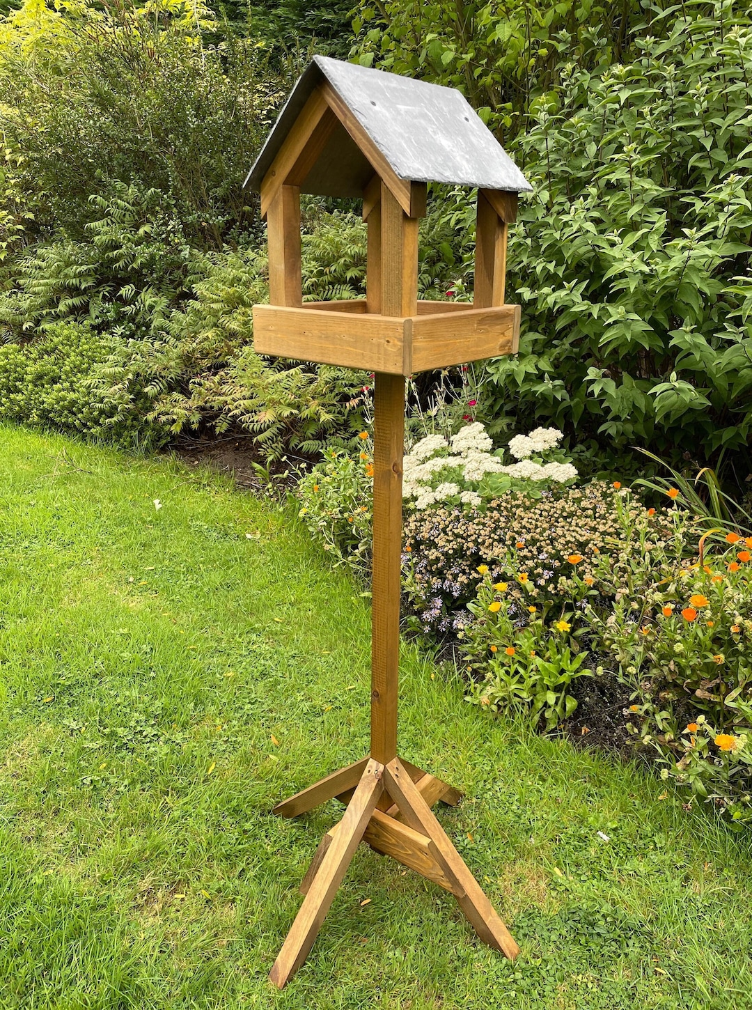 Wooden Bird Table Wild Garden Birds Feeder Free Standing Feeding Station Ready Made - Etsy UK
