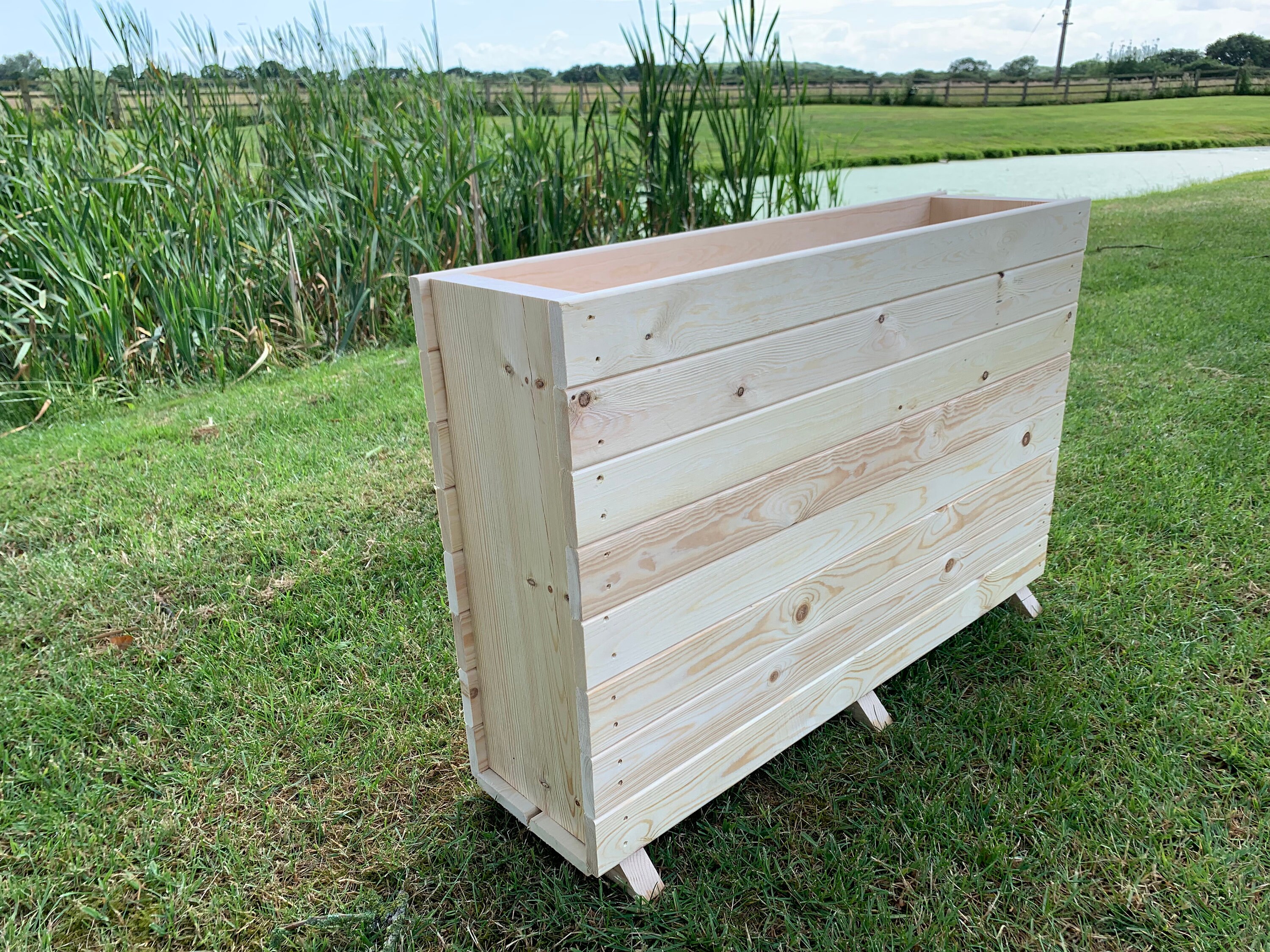 Handmade Extra High Wooden Planter Herb Box Patio Trough Plant Flower ...