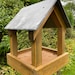 Wooden Bird Table Wild Garden Birds Feeder Free Standing Feeding ...
