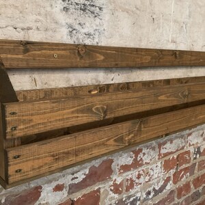 Wall Mounted Wooden Shoe Rack Storage Unit Chunky Rustic Shelves Heavy ...