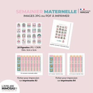 Semainier à Imprimer pour les Enfants de Maternelle - Agenda de la ...