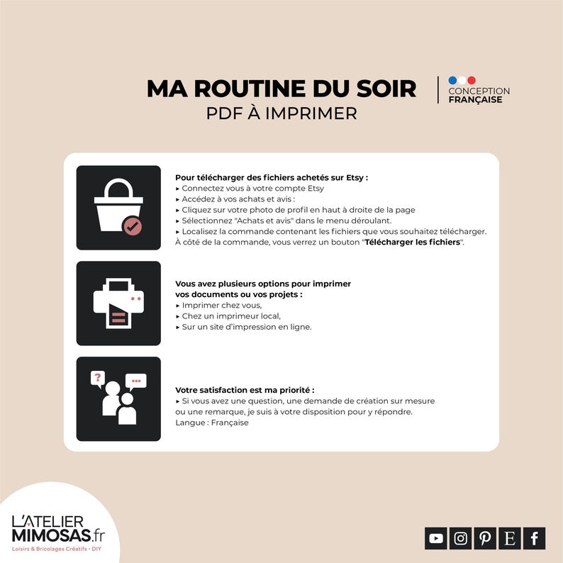 Routine du soir à Imprimer pour les Enfants en Français - Routine du ...