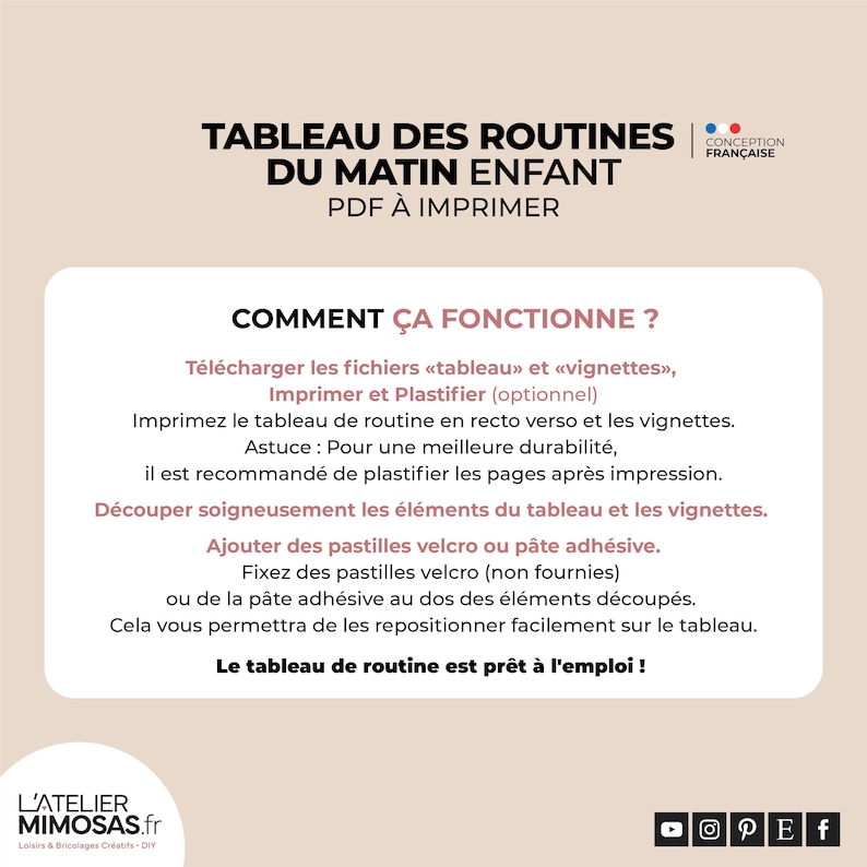 Routine du matin à Imprimer pour les Enfants en Français - Tableau ...