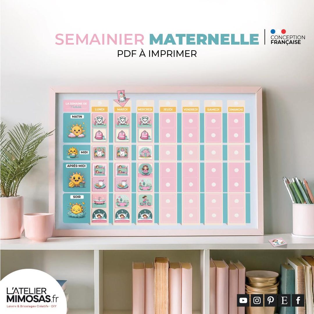 Semainier à Imprimer pour les Enfants de Maternelle - Agenda de la ...