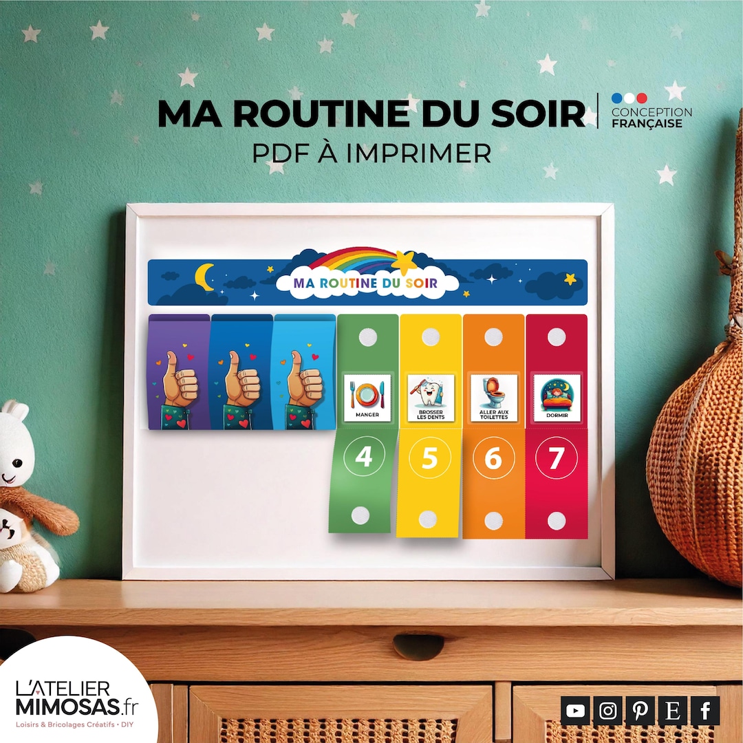 Printable Evening Routine for Kids in French - Bedtime Routine ...